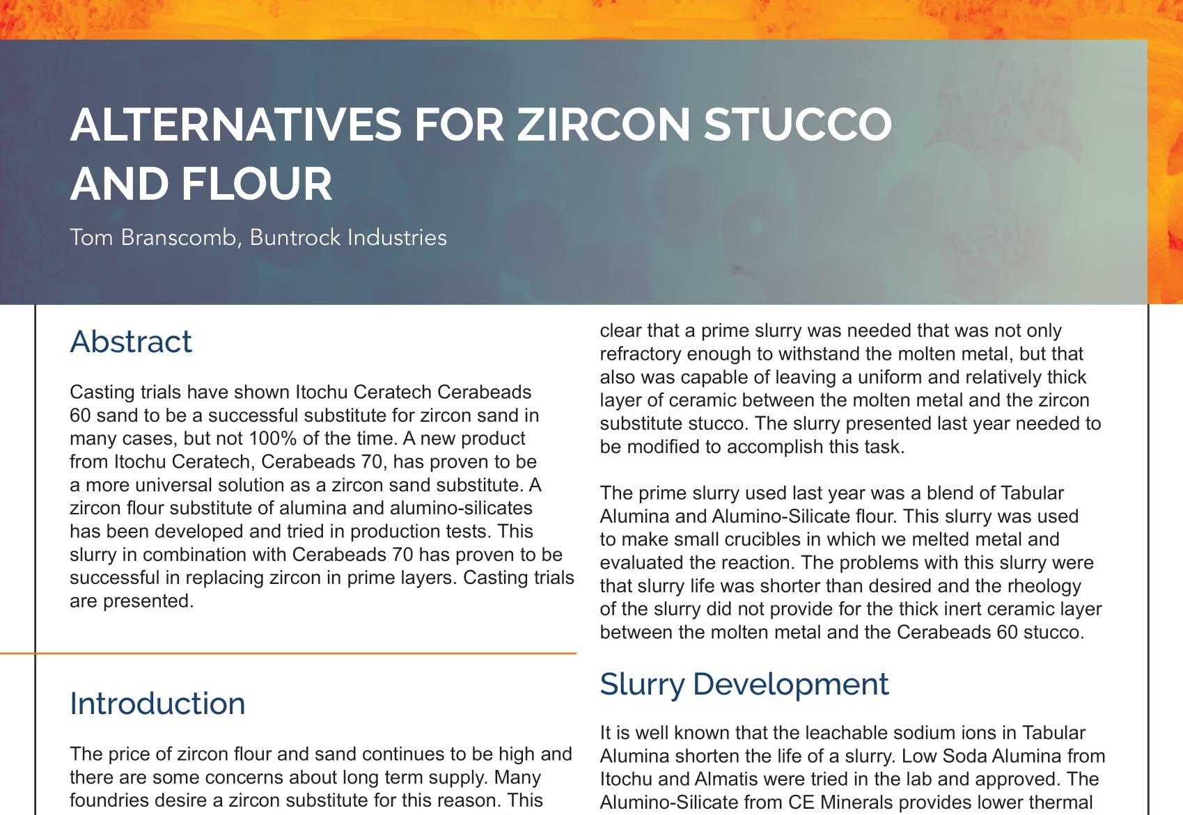 Explore Alternatives for Zircon Stucco and Flour | Buntrock