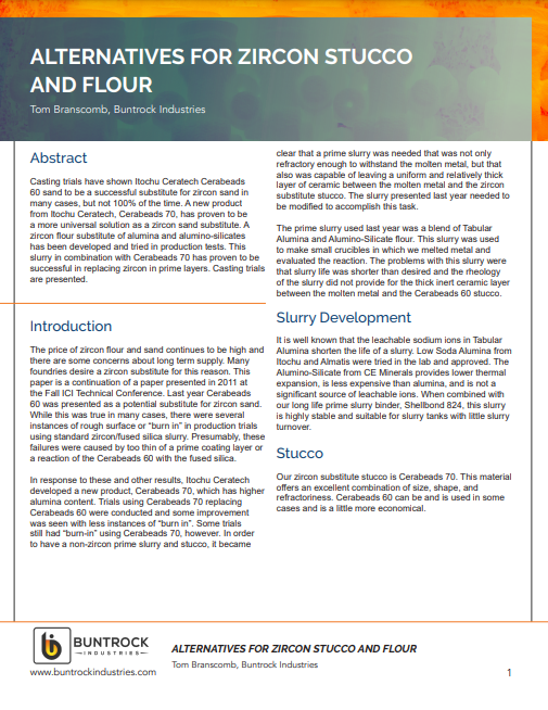 Explore Alternatives for Zircon Stucco and Flour | Buntrock