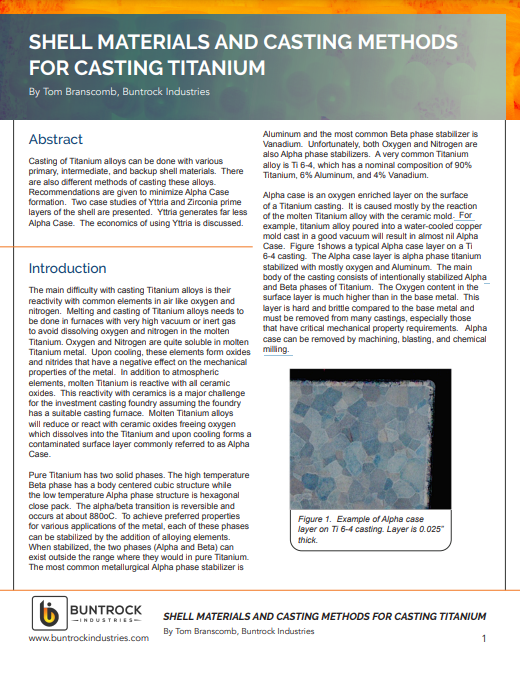 Effective Shell Materials for Titanium Casting | Buntrock